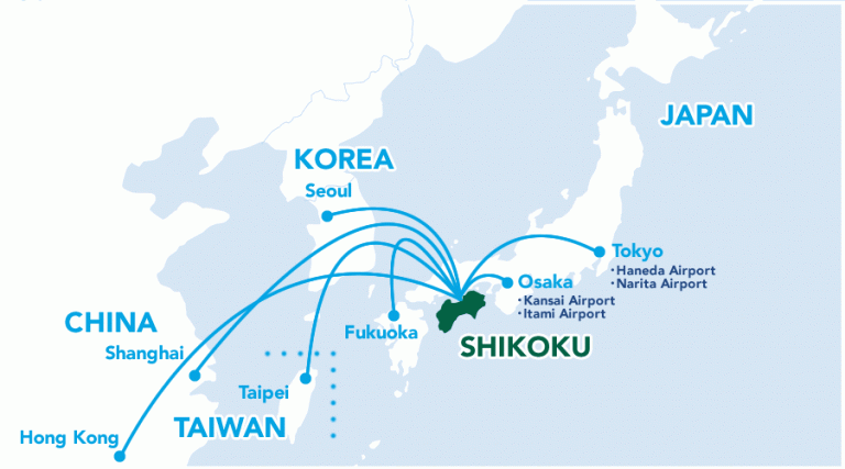 Tourism Shikoku Henro Pilgrimage Japan islands tourist maps ⛩️ Japanese ...